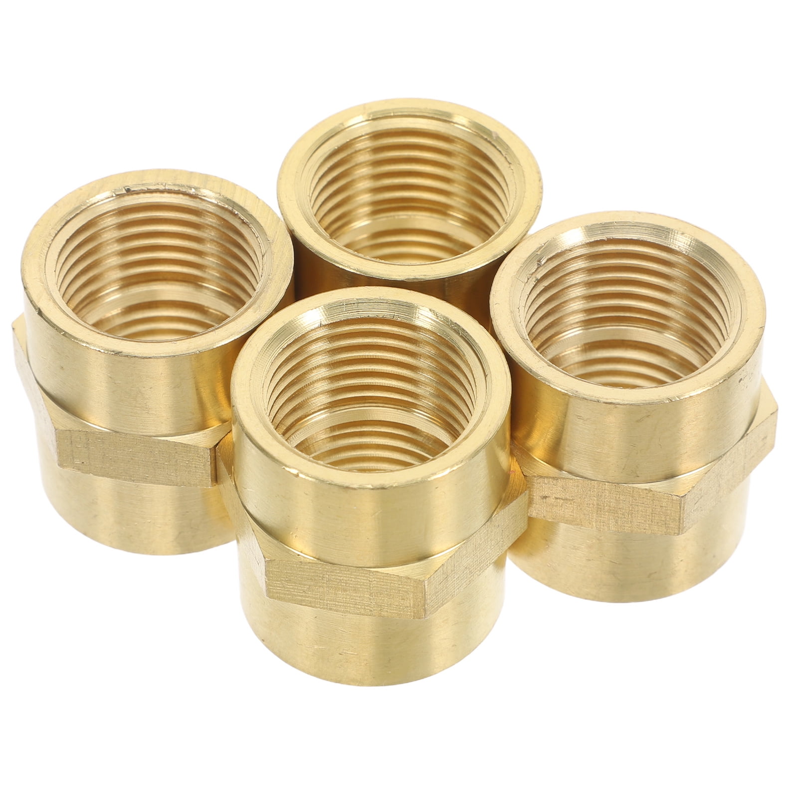 Zehuanyu 4 PCS Nipple External Coupler Thread Adapter Water Pipe Golden ...