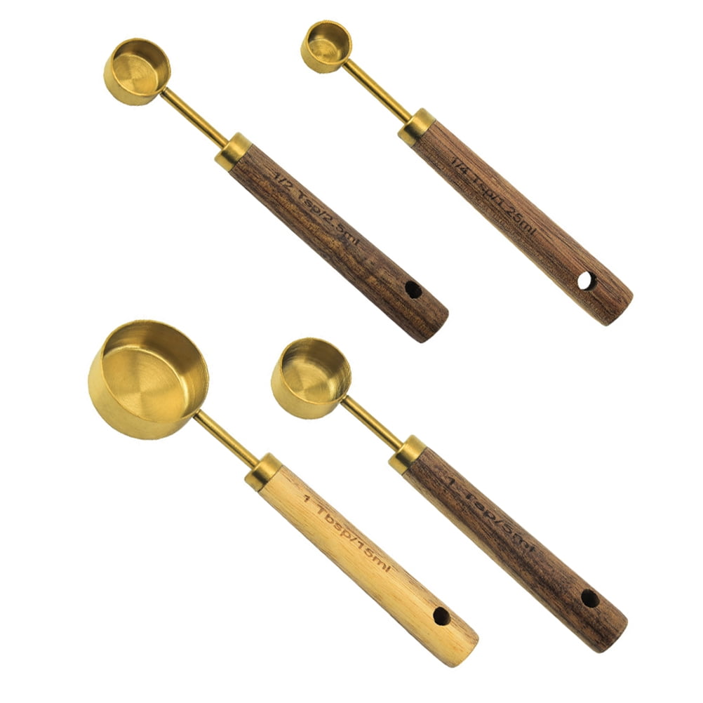 Zehuanyu 4 Pcs Cute Measuring Cups White Stainless Steel Spoon Grain ...