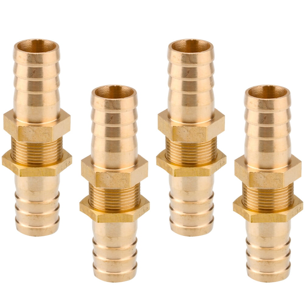 Zehuanyu 4 Pcs Pneumatic Straight Reducer Air Tube Connectors Golden ...