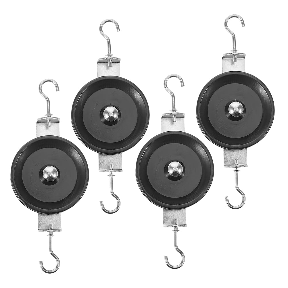 Zehuanyu 4 Pcs Pulley Power Wire Bearing Pulleys Equipment Tools Hook ...