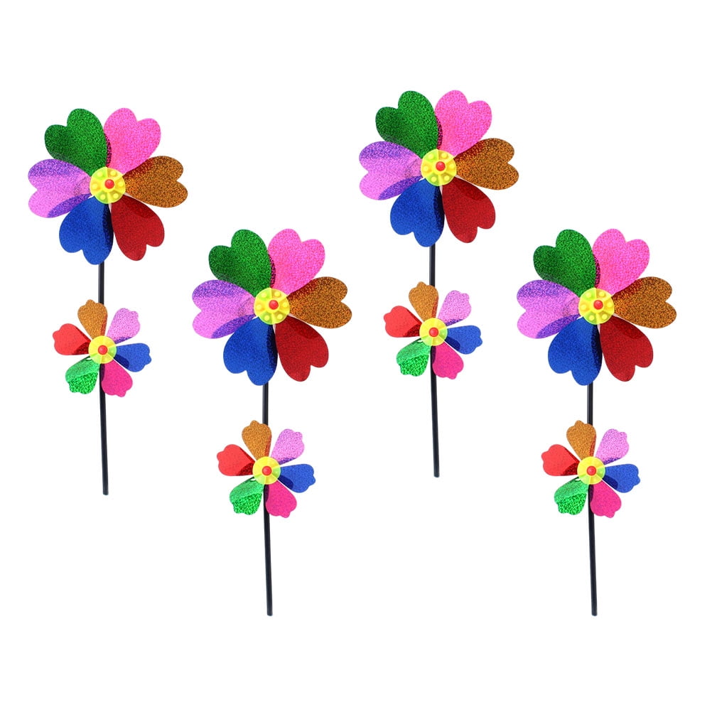 Zehuanyu 4 Pcs Unique Decoration Sequin Petal Pinwheel Windmill Toy Child - Walmart.com