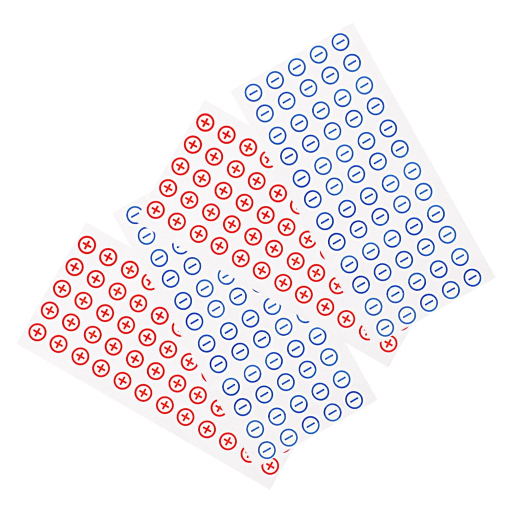 Zehuanyu 4 Sheets Self Adhesive Battery Polarity Stickers Battery ...