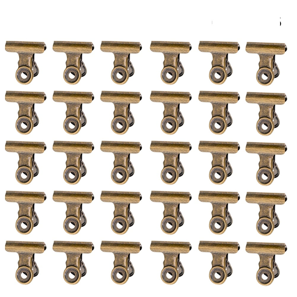 SOPOTUTU 40Pcs Coffee Round Tail Office Clamp Clips Heavy Duty Metal ...