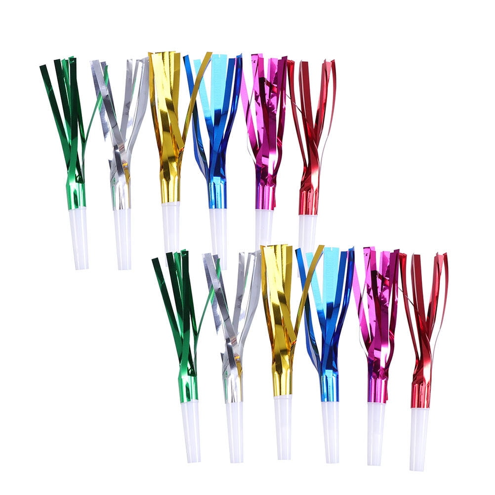 42 Pieces Assorted Color Blow Roll Whistles for Party Use Safe Eco ...