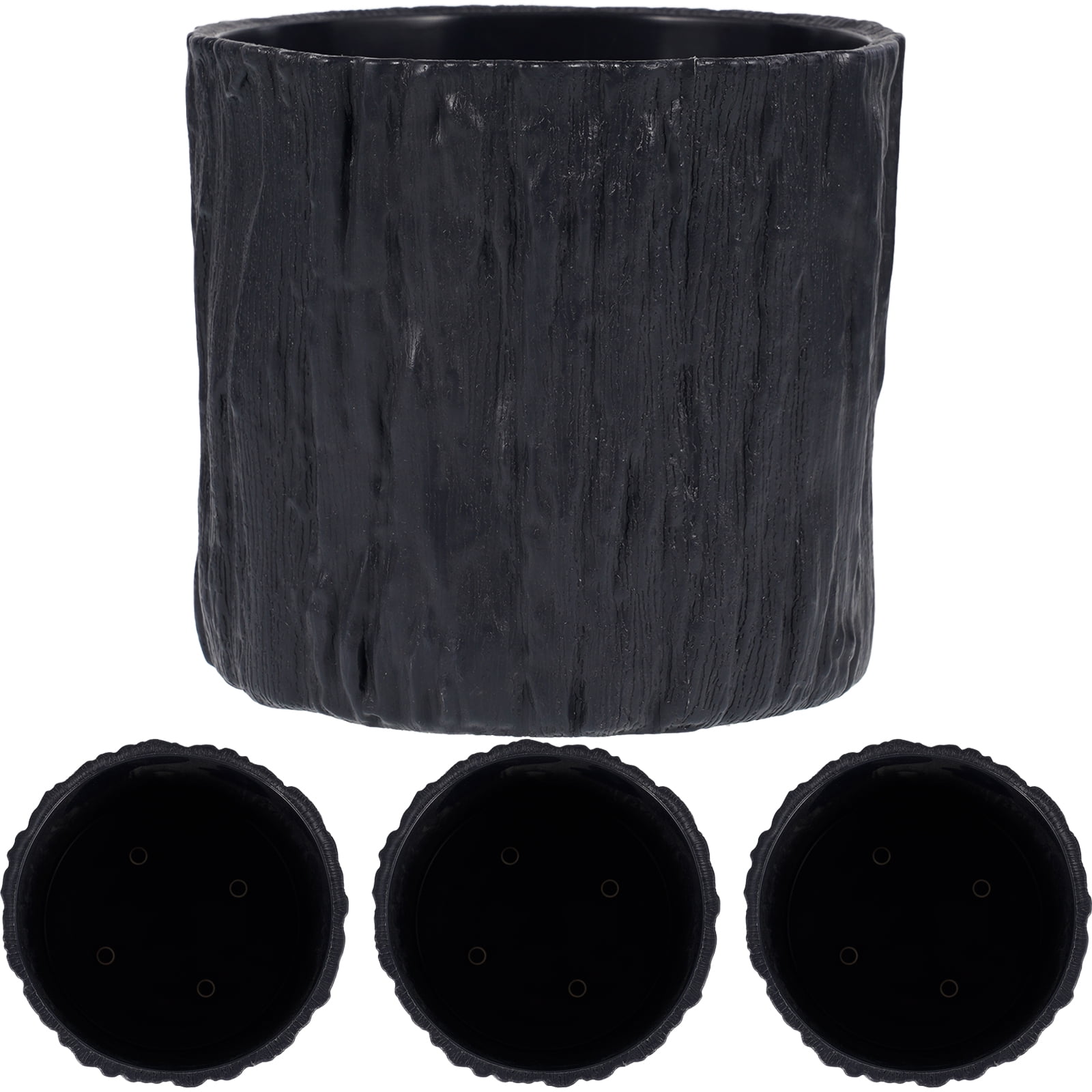 Zehuanyu 4Pcs Imitated Wood Bark Pot Artificial Wood Bark Planter Tree ...