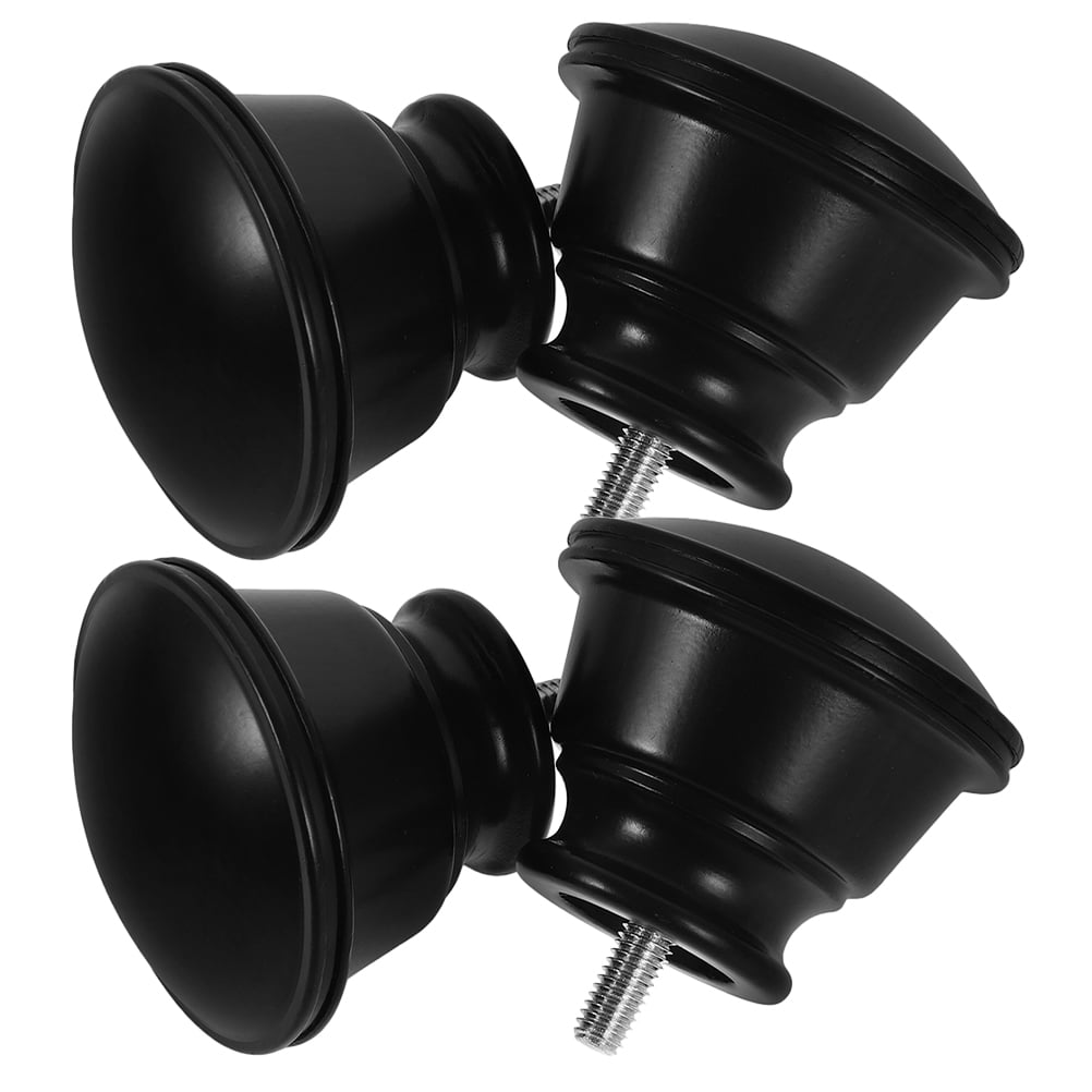 Zehuanyu 4pcs Decorative Curtain Rod Finials Curtain Rod End Caps ...