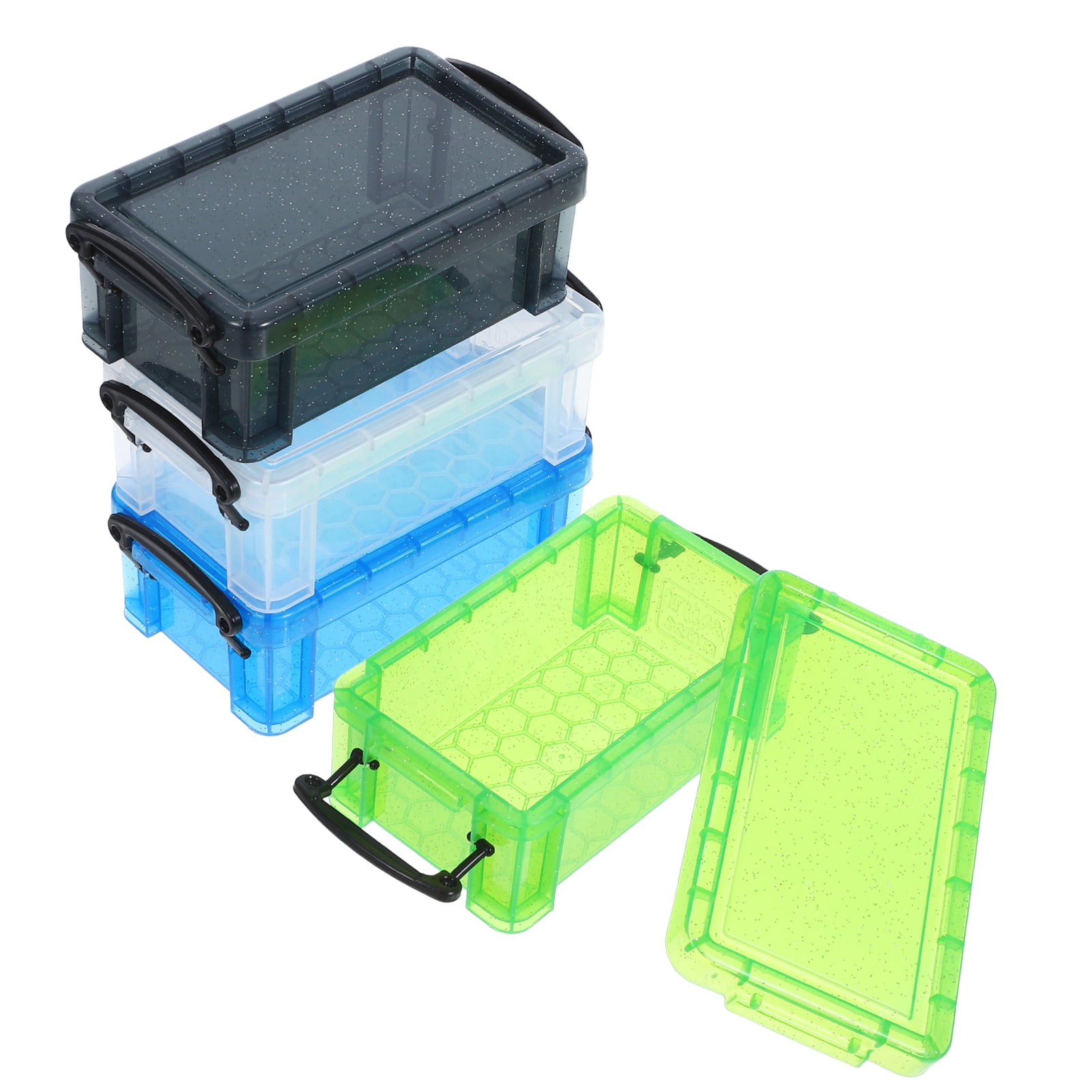 Zehuanyu 4pcs Small Plastic Storage Box Stackable Craft Containers Mini Latch Box Plastic ...