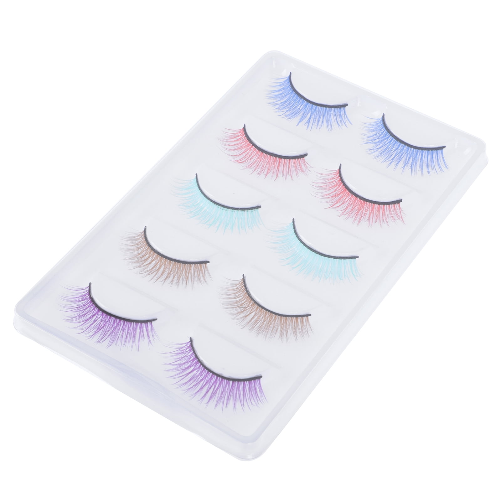 DEEPCRAFF Man-Made Fiber False Eyelash Assorted Color 5Pairs 15x9cm ...