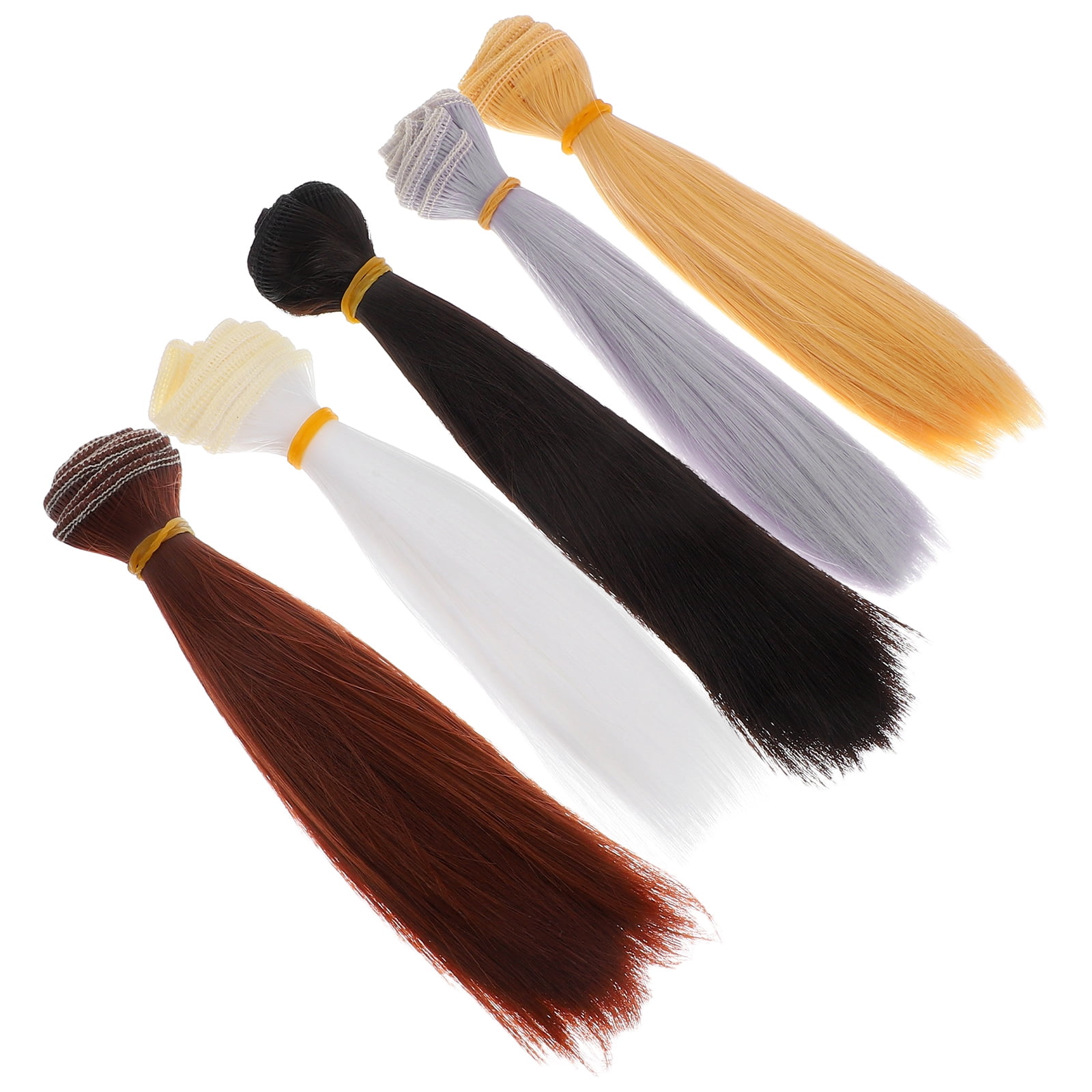 Zehuanyu 5 Pcs Dolls Straight Hair Wig Synthetic Wigs For Doll Straight ...