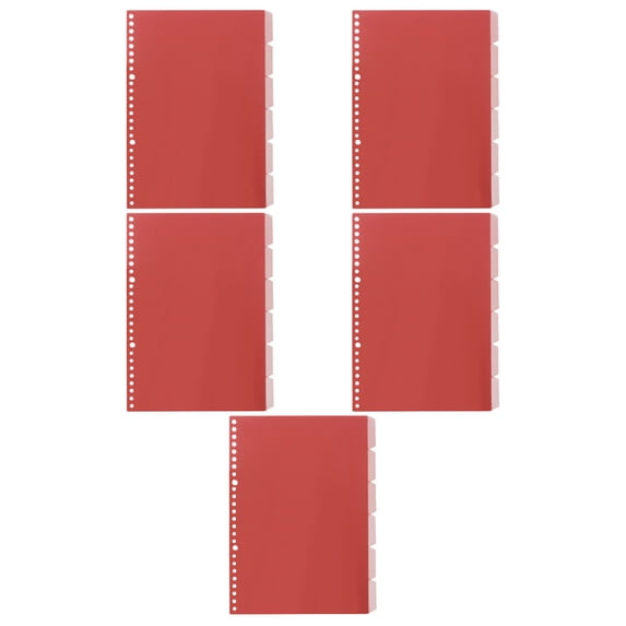 RENACLIPY Dark Red Plastic Binder Dividers 5-Pack Tabbed Index Markers ...