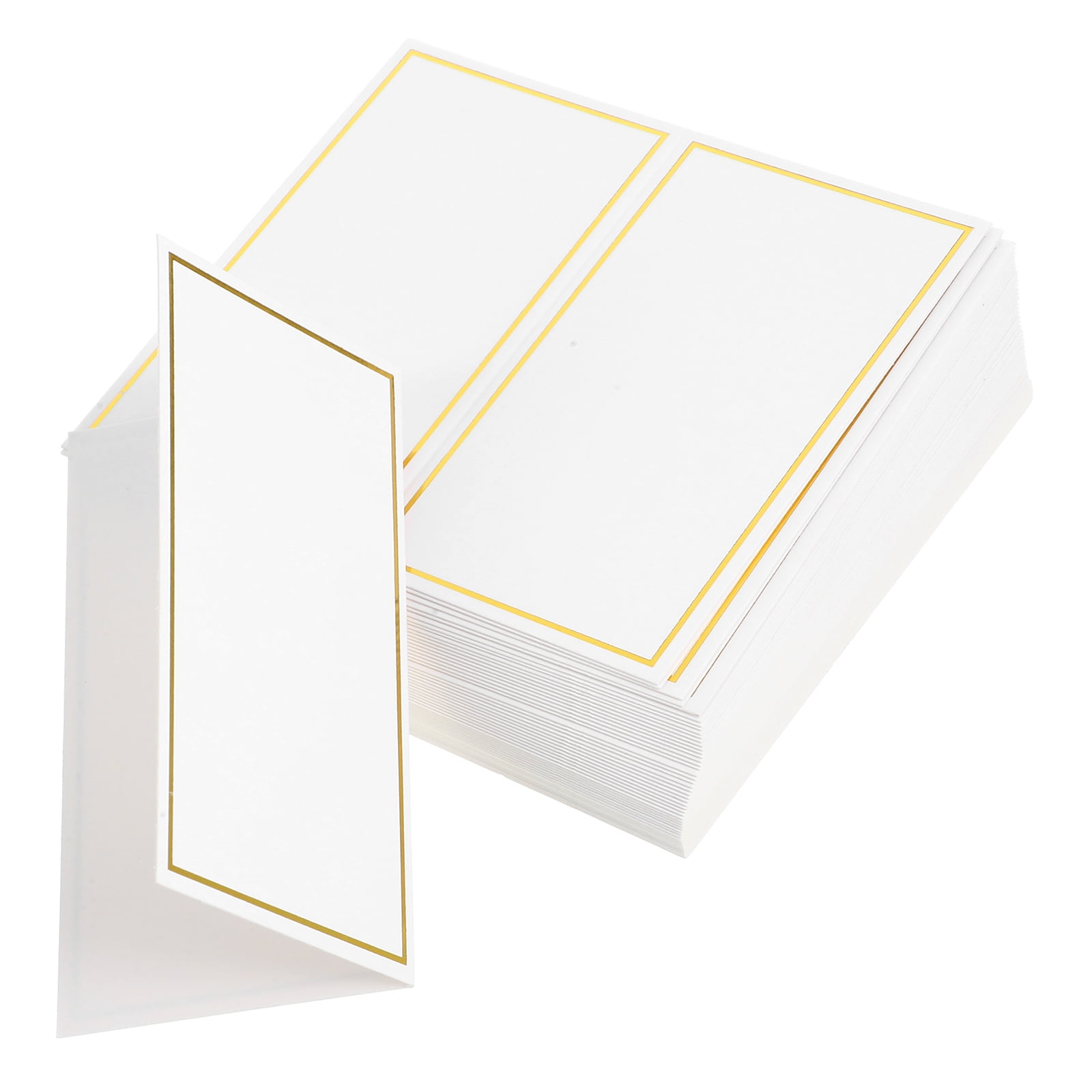 DEEPCRAFF Name Cards for Wedding White Paper 50Pcs 3.9X1.6In Elegant ...