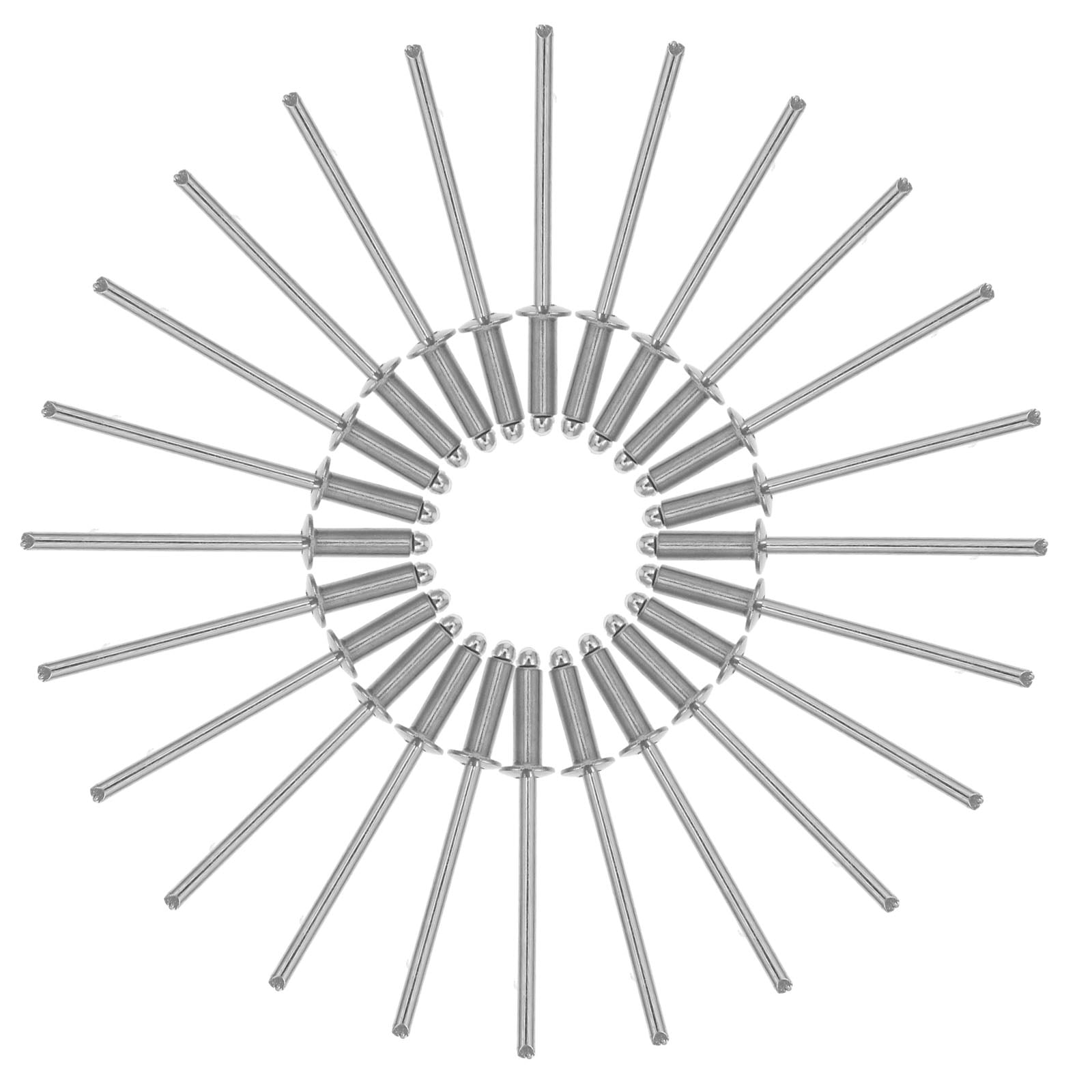 Zehuanyu 50 Pcs Stainless Steel Dome Head Blind Rivets Open End ...