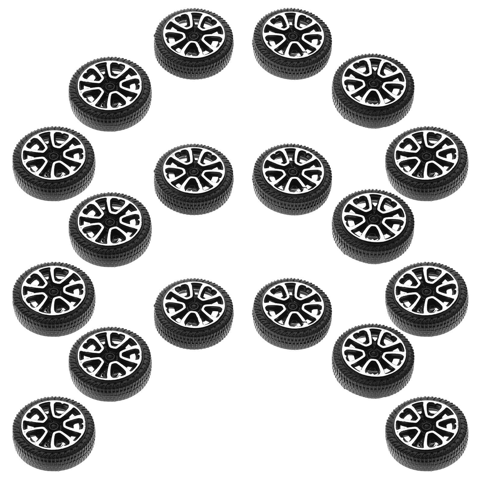 DEEPCRAFF Mini Plastic Tires Black 50Pcs Diy Rc Car Replacement Parts ...