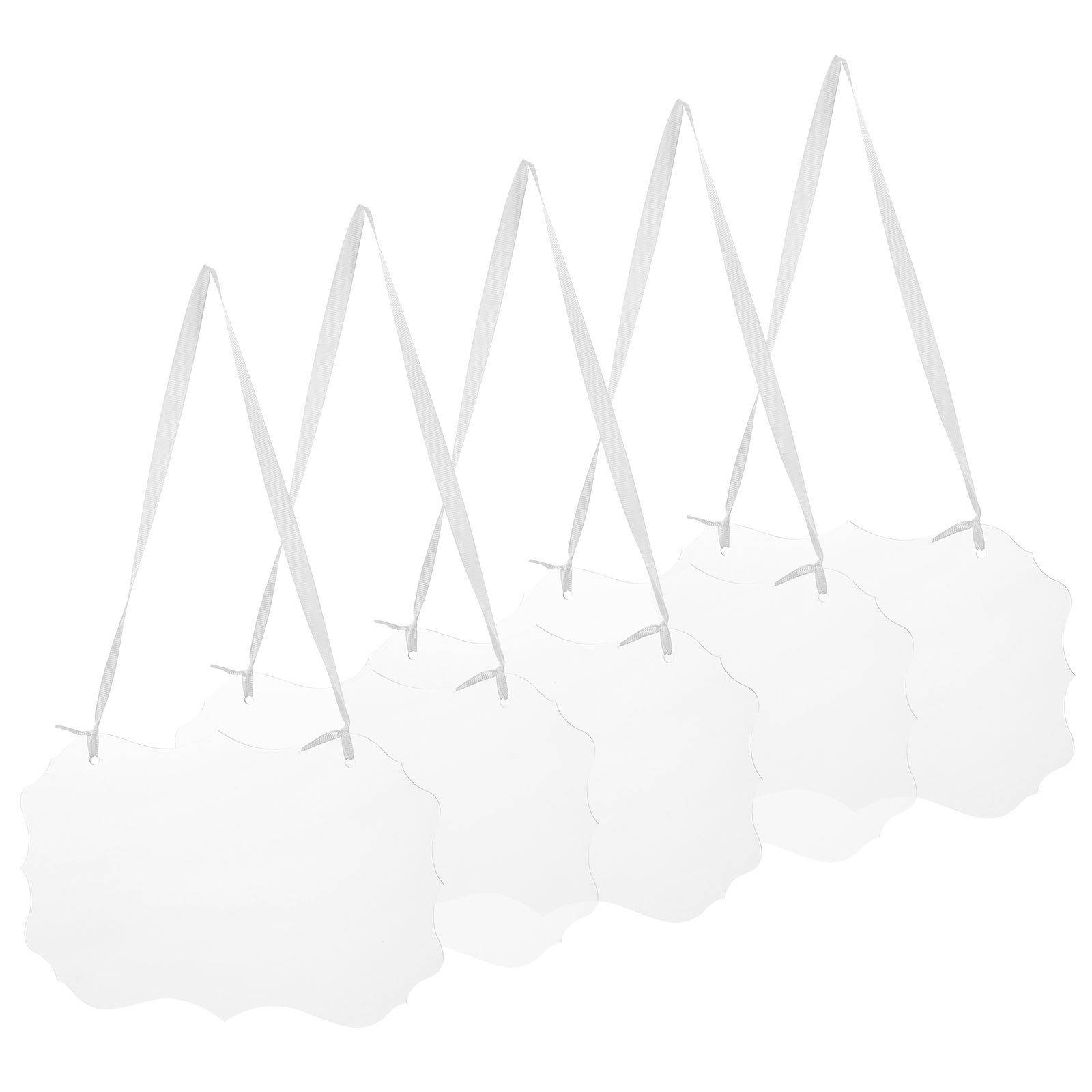 Zehuanyu 5pcs Blank Acrylic Chair Tags with Ribbon Clear Hanging ...