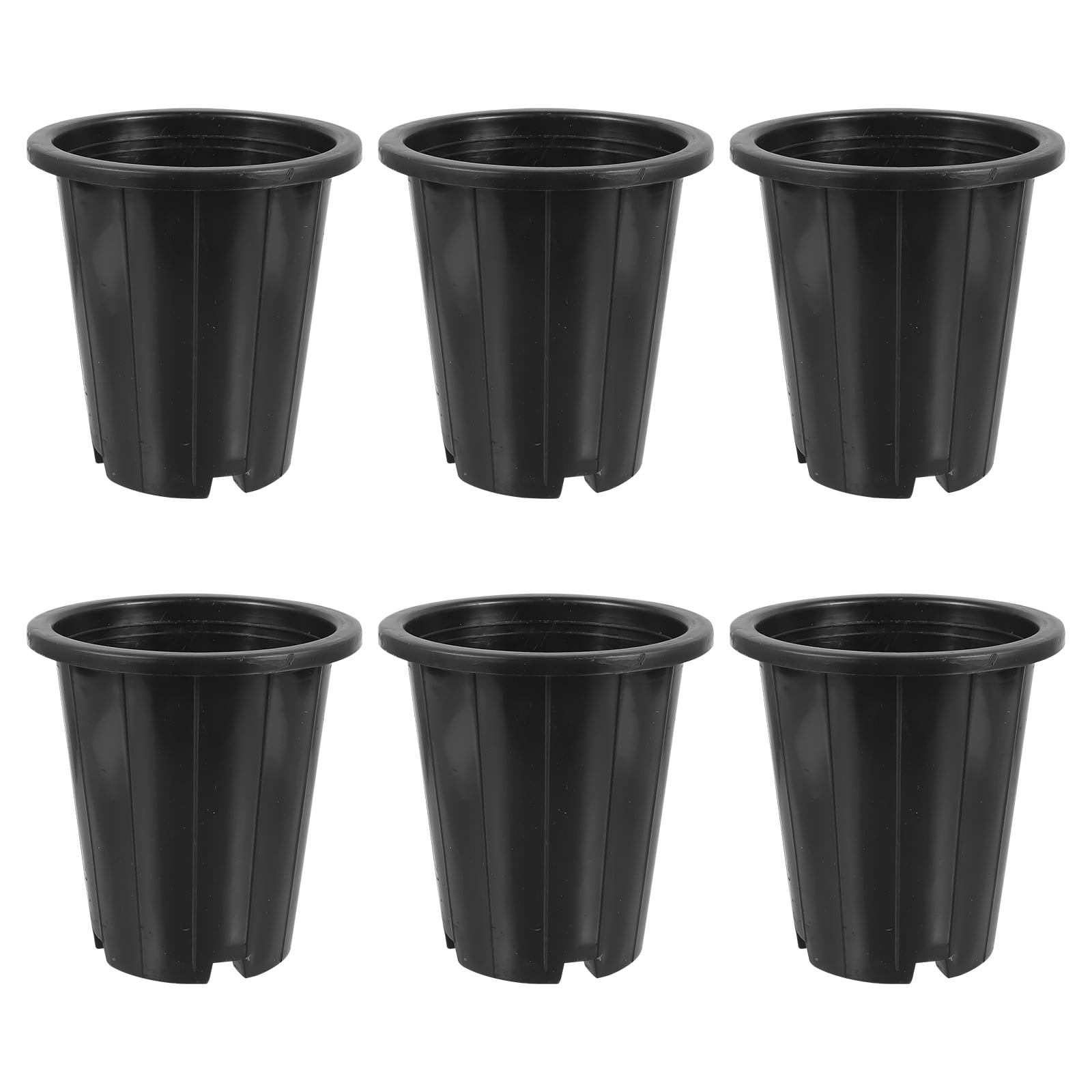 Zehuanyu 6 Pcs Beige Plastic Round Flower Pot Indoor Plant Planting ...