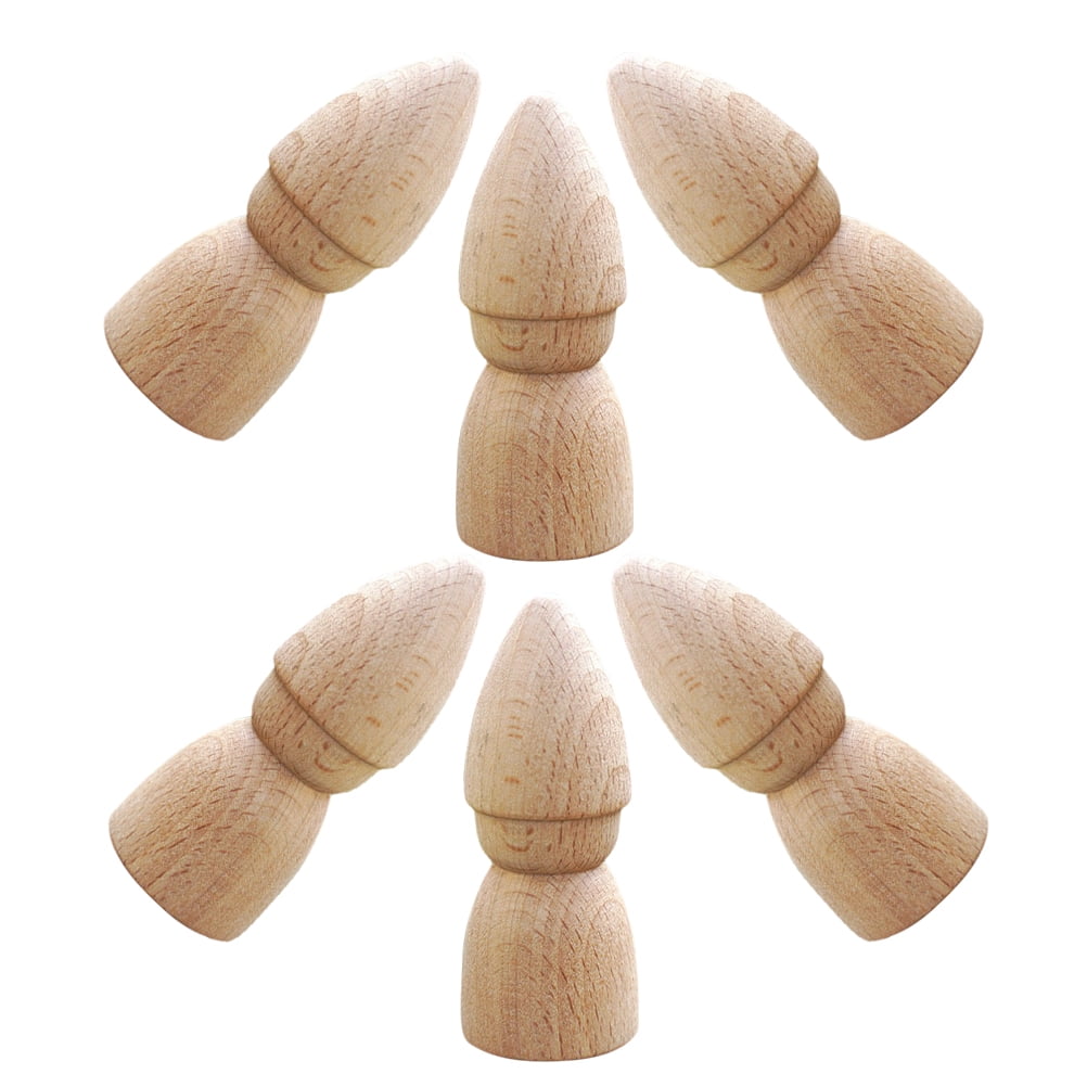 Zehuanyu 6 Pcs Mini Dolls Log Dolls Painted Puppet Child 7.00X3.00X3 ...