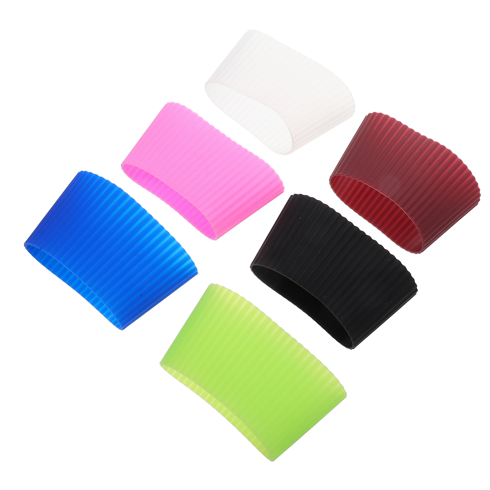 6pcs Heat Resistant Silicone Nonslip Coffee Cup Sleeve Protector Covers ...