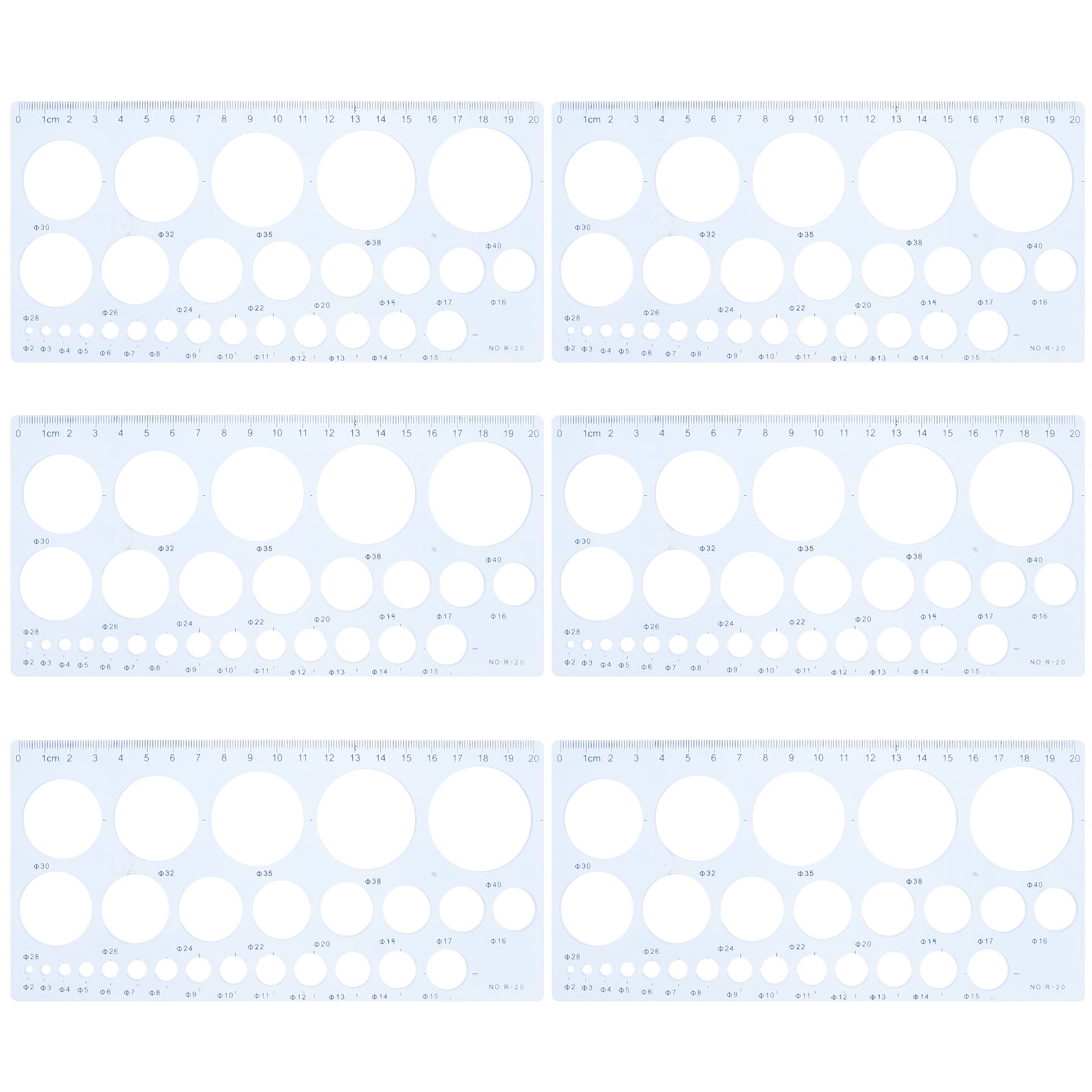 Zehuanyu 6 Pcs Student Supply Rulers for Circle Templates Drafting Tile ...