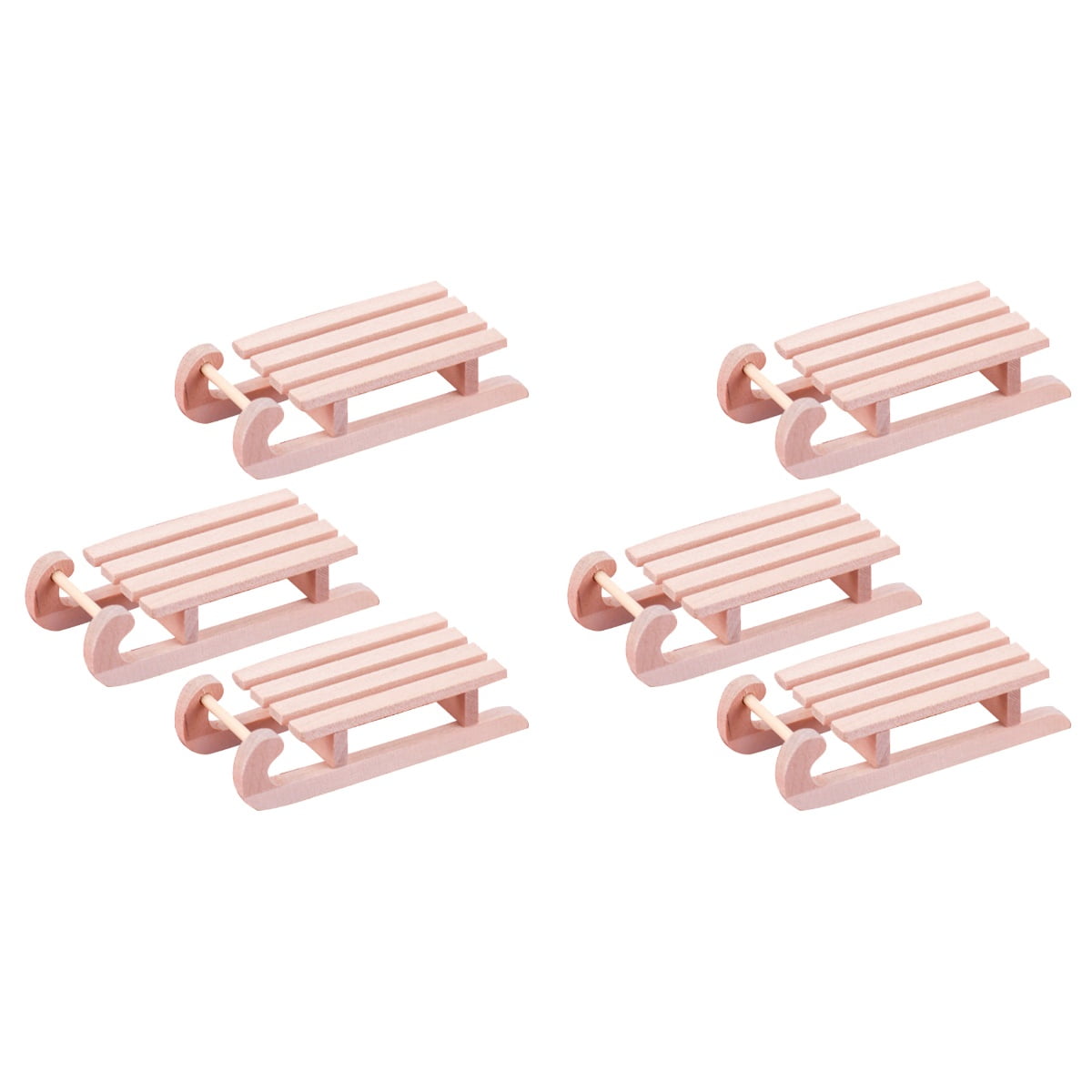 Zehuanyu 6 pcs Miniature Doll House Wooden Sleigh Models Miniature ...