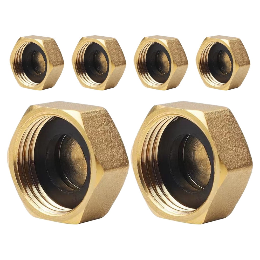 Zehuanyu 6pcs Brass Blanking Nut Cap 1/2" Female Blanking Stop Cap with ...