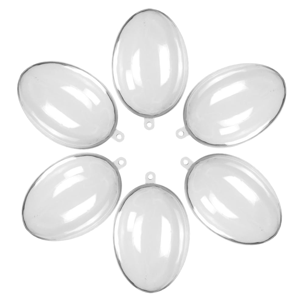 6pcs Clear Plastic Easter Egg Decorations Fillable Ornaments for Home ...
