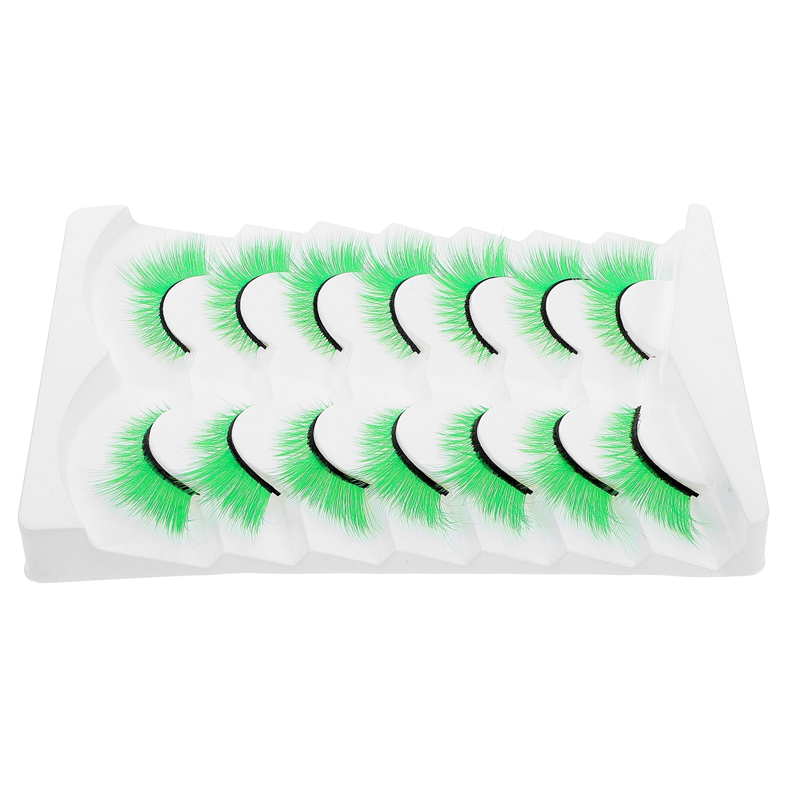 Zehuanyu 7 Pairs Big False Eyelashes Extra Long Eyelashes Extra Extension Green Tips Eyelashes ...