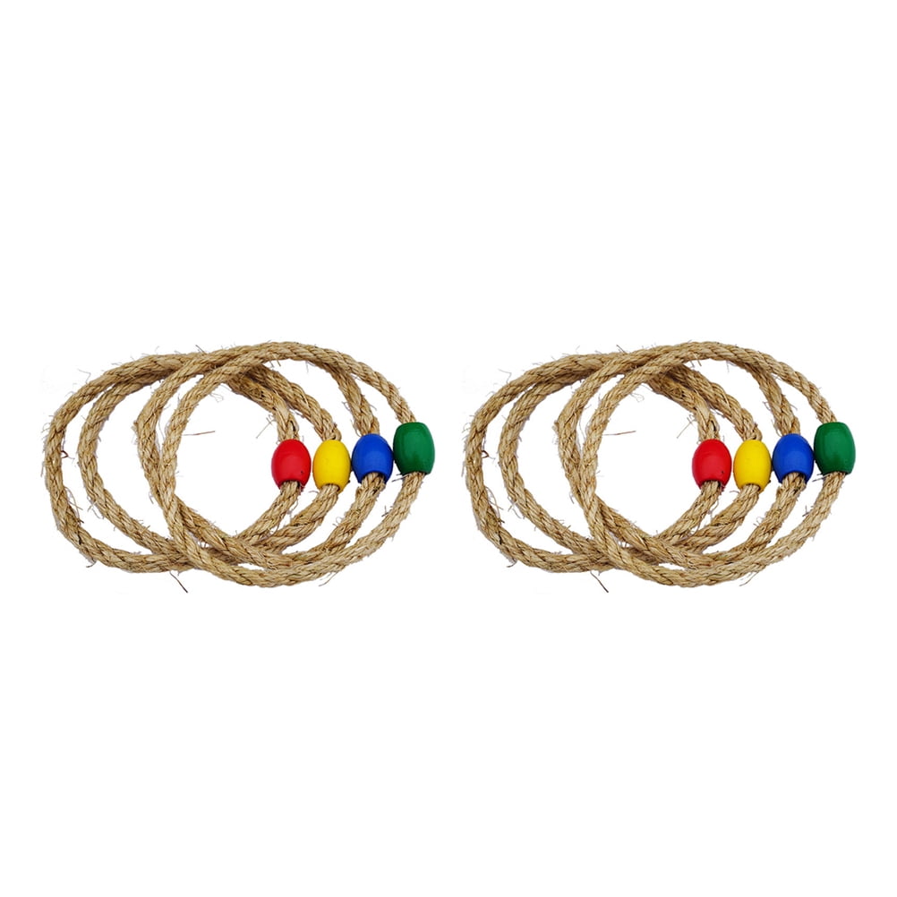 Zehuanyu 8 PCS Rope Quoits Natural Ferrule Funny Table Games Party Baby ...