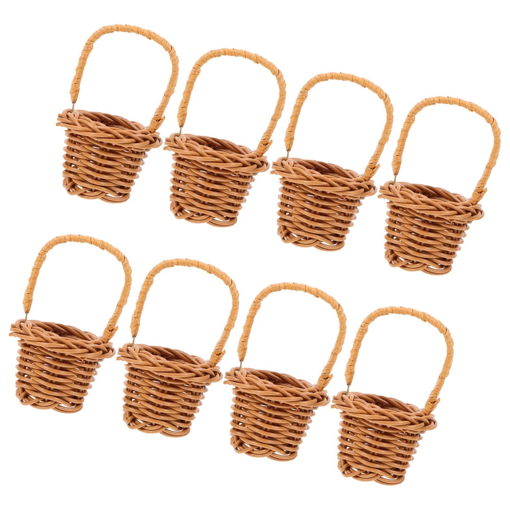 Zehuanyu 8 Pcs Small Bamboo Basket Woven Toy Props with Handle Baby ...