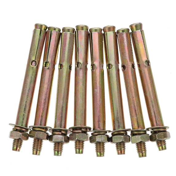 RENACLIPY 8-Piece Zinc Plated Expansion Bolts Set, Golden Finish, Heavy ...
