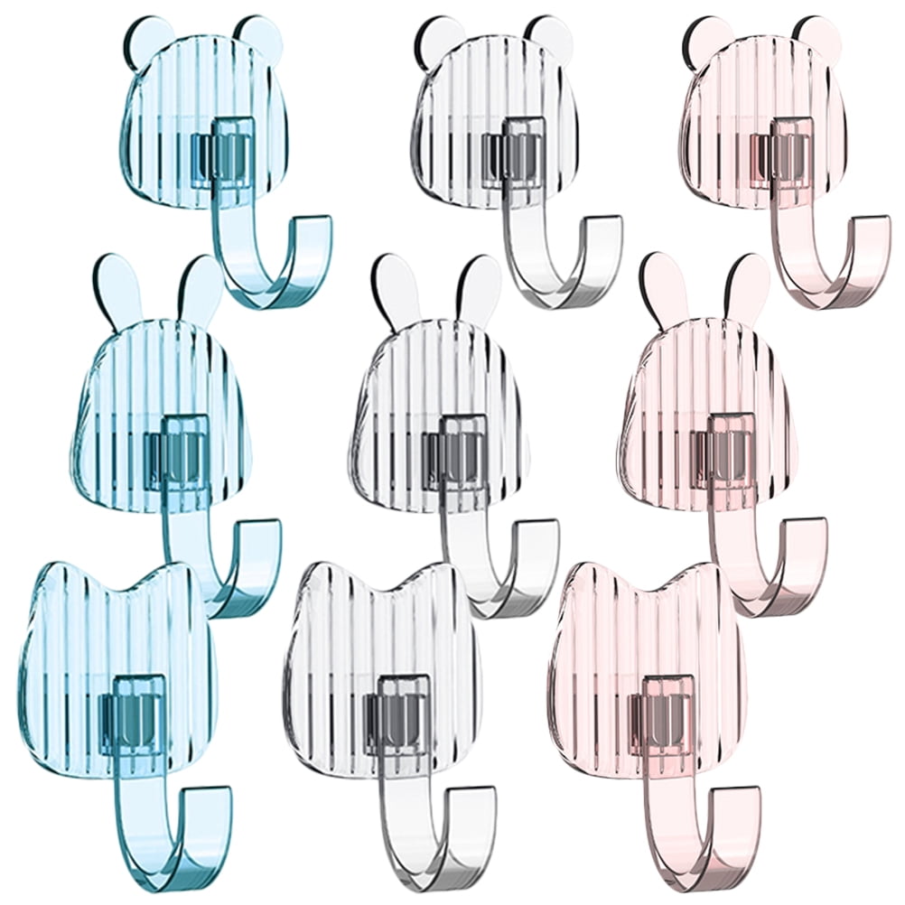Zehuanyu 9 Pcs Adhesive Coat Hook Stick Wall Hooks Cartoon Small Animal ...