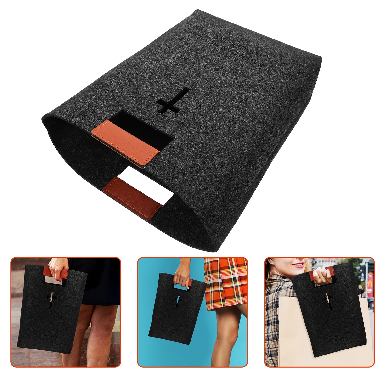 Bible Bag Felt Tote Handbag for Carrying Bible Grocery Shopping and ...
