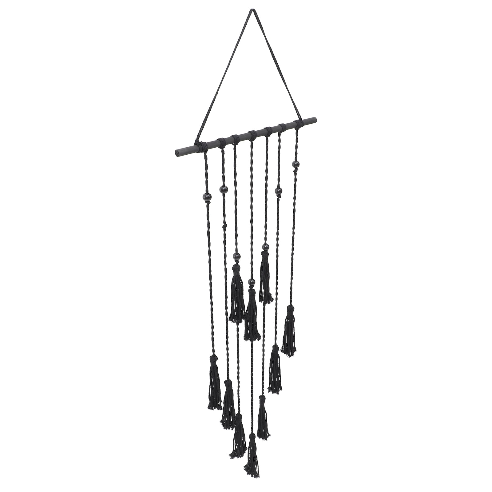 RENACLIPY Wall Decor Macrame Picture Hanger Black Cotton Rope Wooden ...