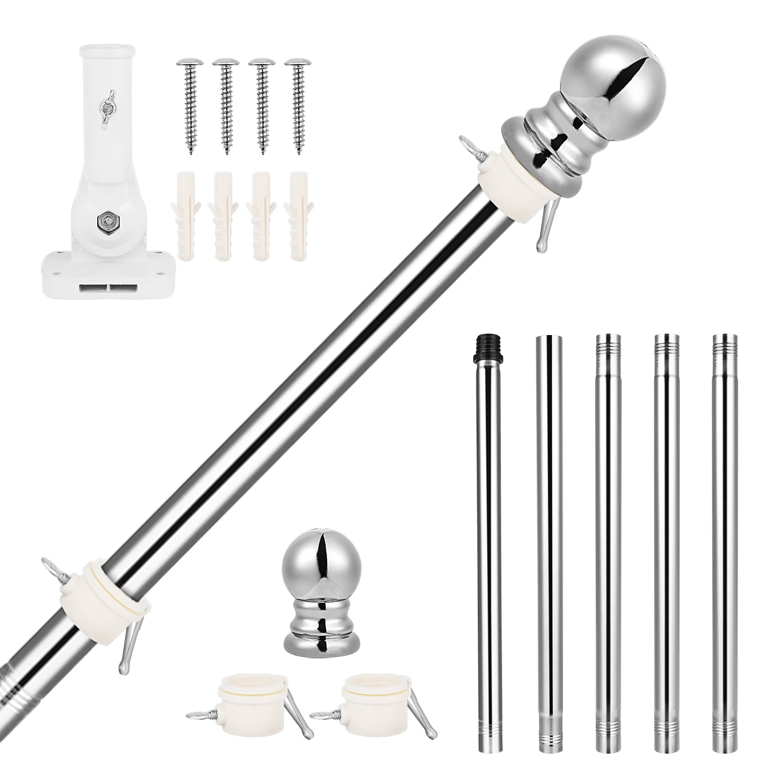 RENACLIPY Adjustable White Flag Pole Holder, Easy to Install, Outdoor ...