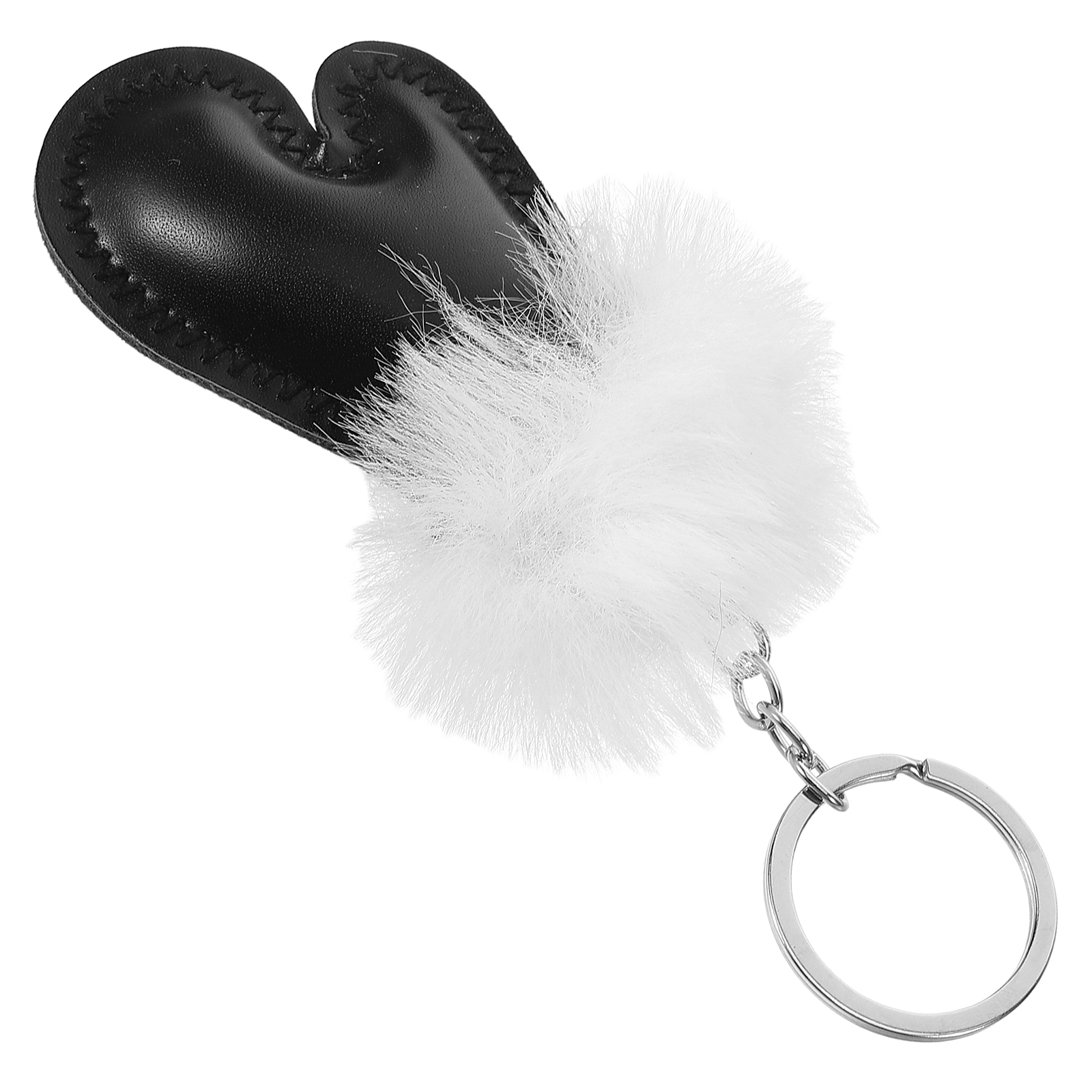 Zehuanyu Fluffy Trinket Key Chain White Puff Ball Drawer Black Dresser ...