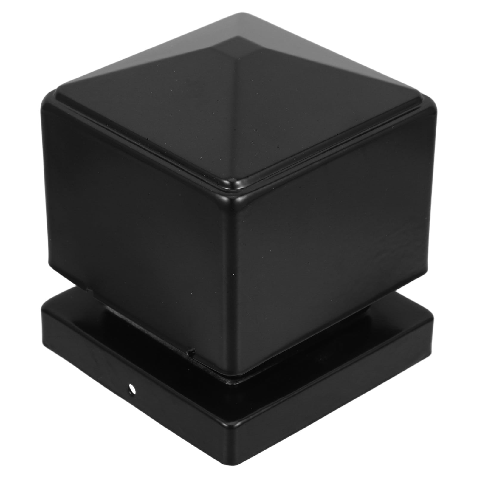 HEMOTON Galvanized Iron Fence Post Caps Black Decorative Covers for ...