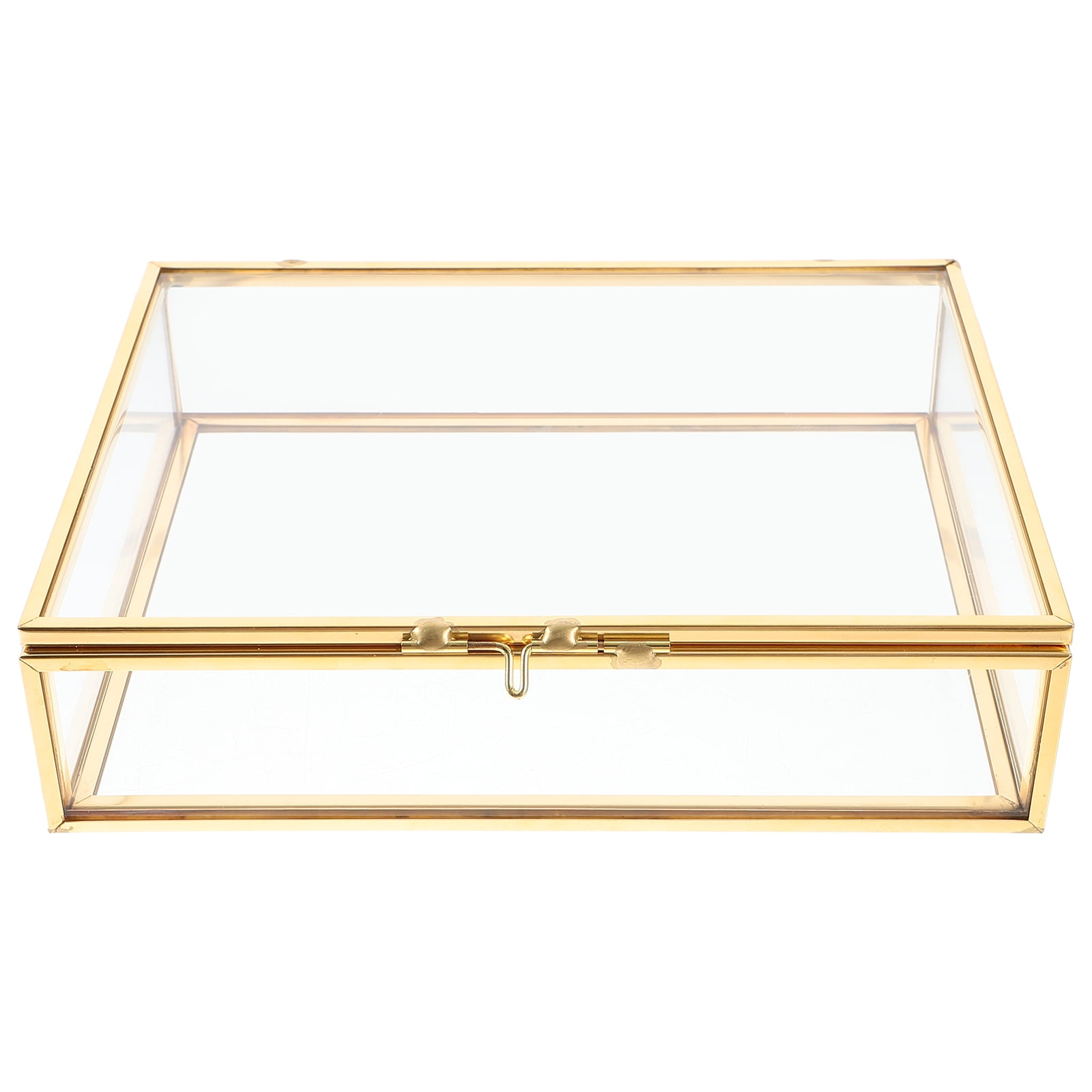 Zehuanyu Glass Jewelry Box Transparent Jewelry Trinket Studding ...