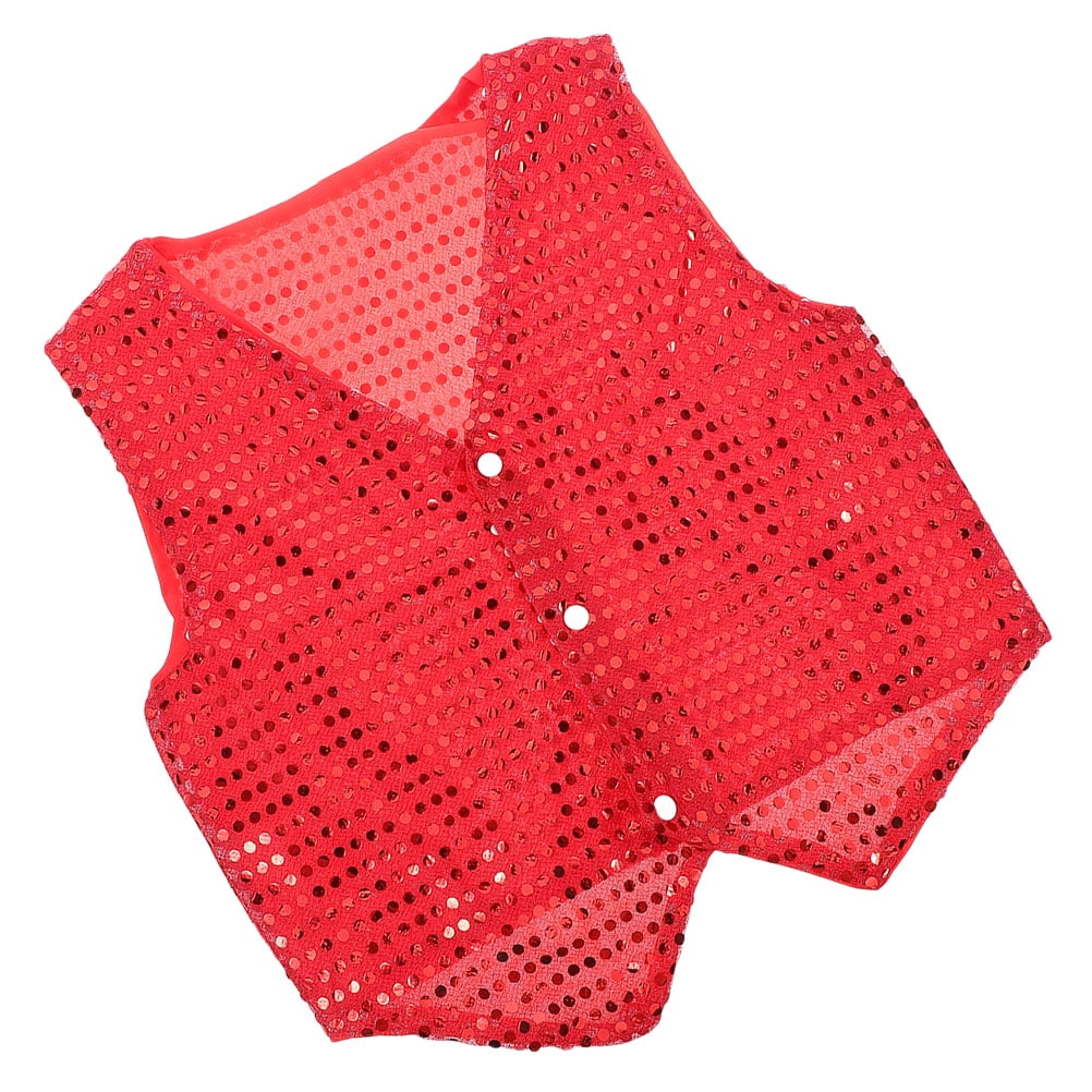 Zehuanyu Glitter Sequin Jacket for Kids Outfit Glitter Vest Cosplay ...