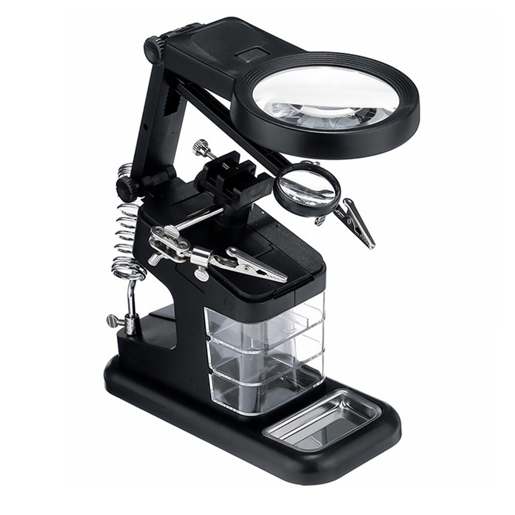 Zehuanyu LED Light Magnifier Station Magnifying Glass Stand Magnifier ...