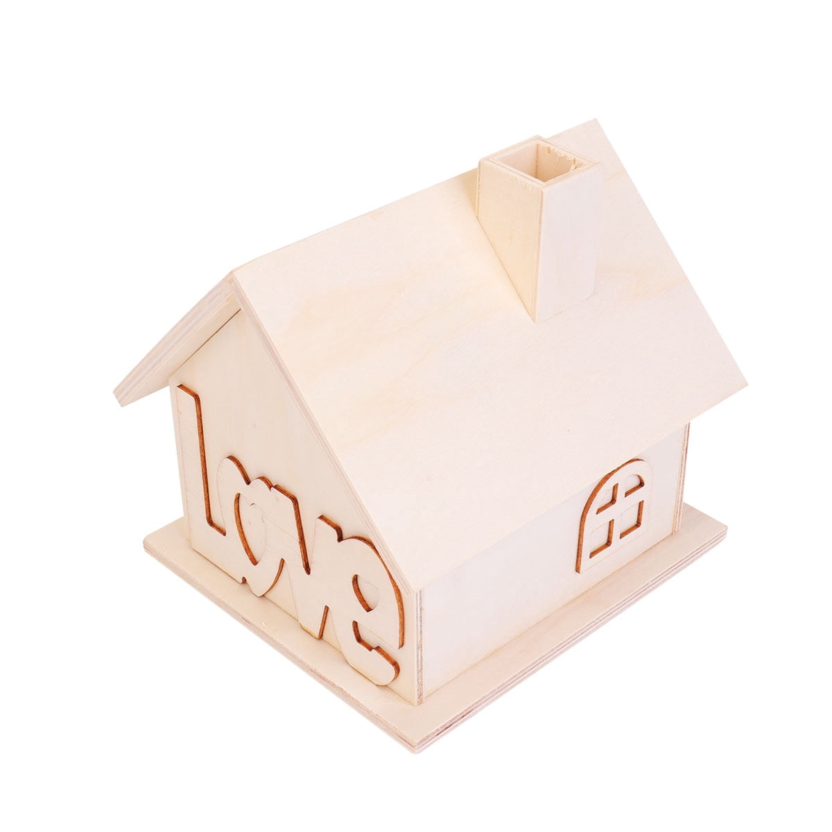 Zehuanyu LOVE Decorative Storage Box Wooden House Painting Container ...