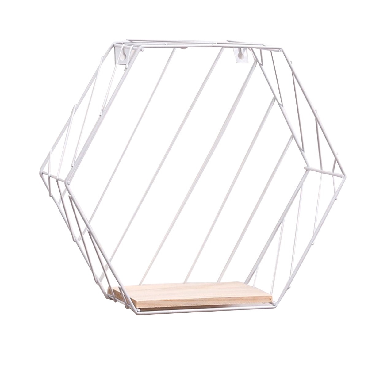 Zehuanyu Metal Iron and Wooden Wall Mounted Floating Shelves Hexagon ...