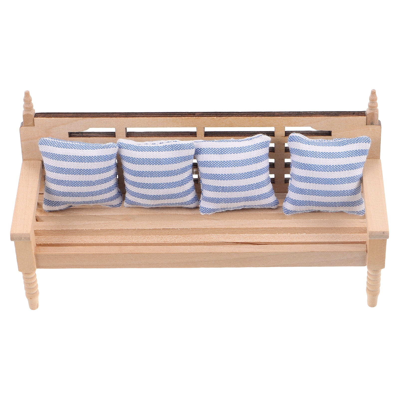Zehuanyu Miniature Doll Bench Couch Sofa with Cushions 1:12 Dollhouse ...