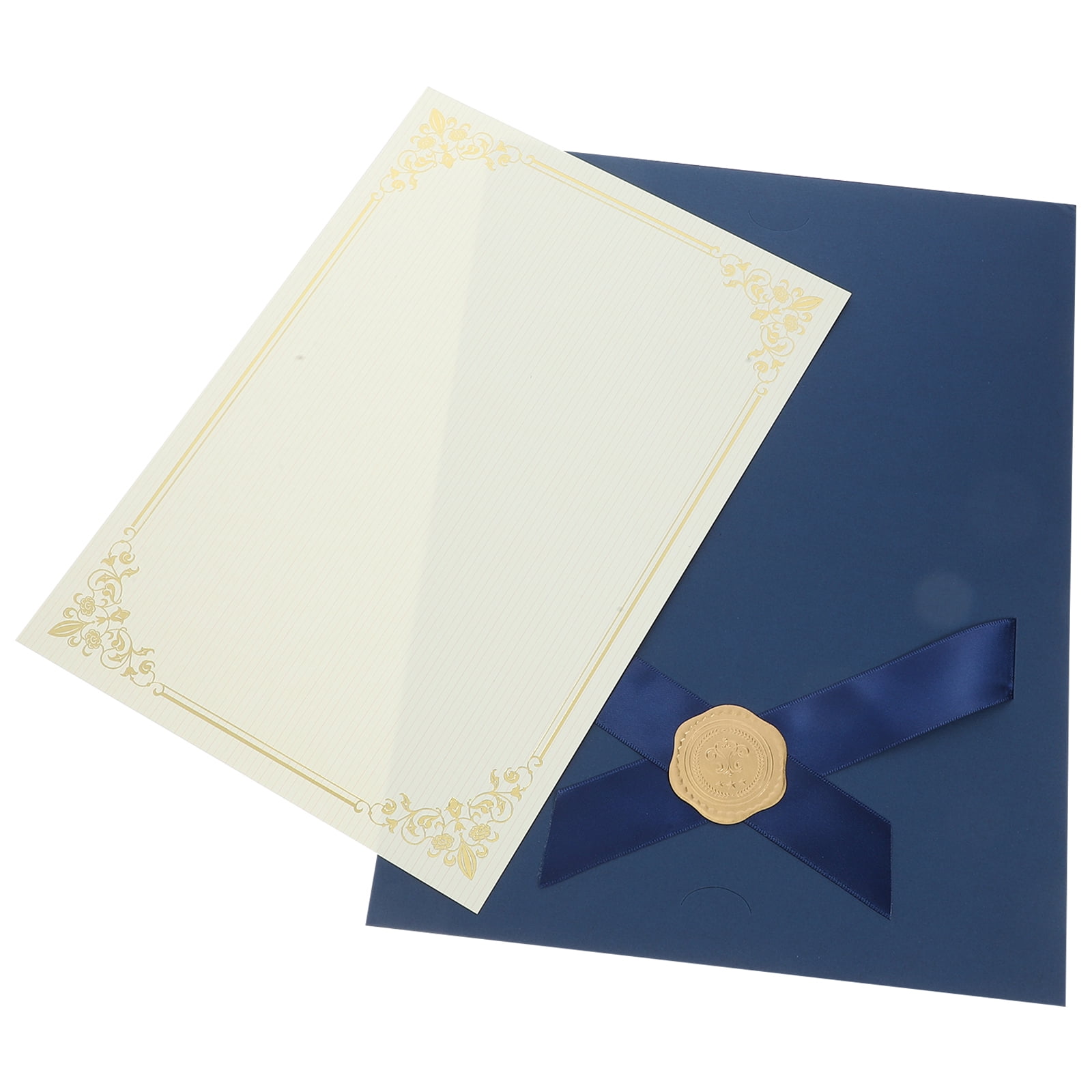 Zehuanyu Paper File Folder Diploma Folders Rack Card Holder Staff Navy ...