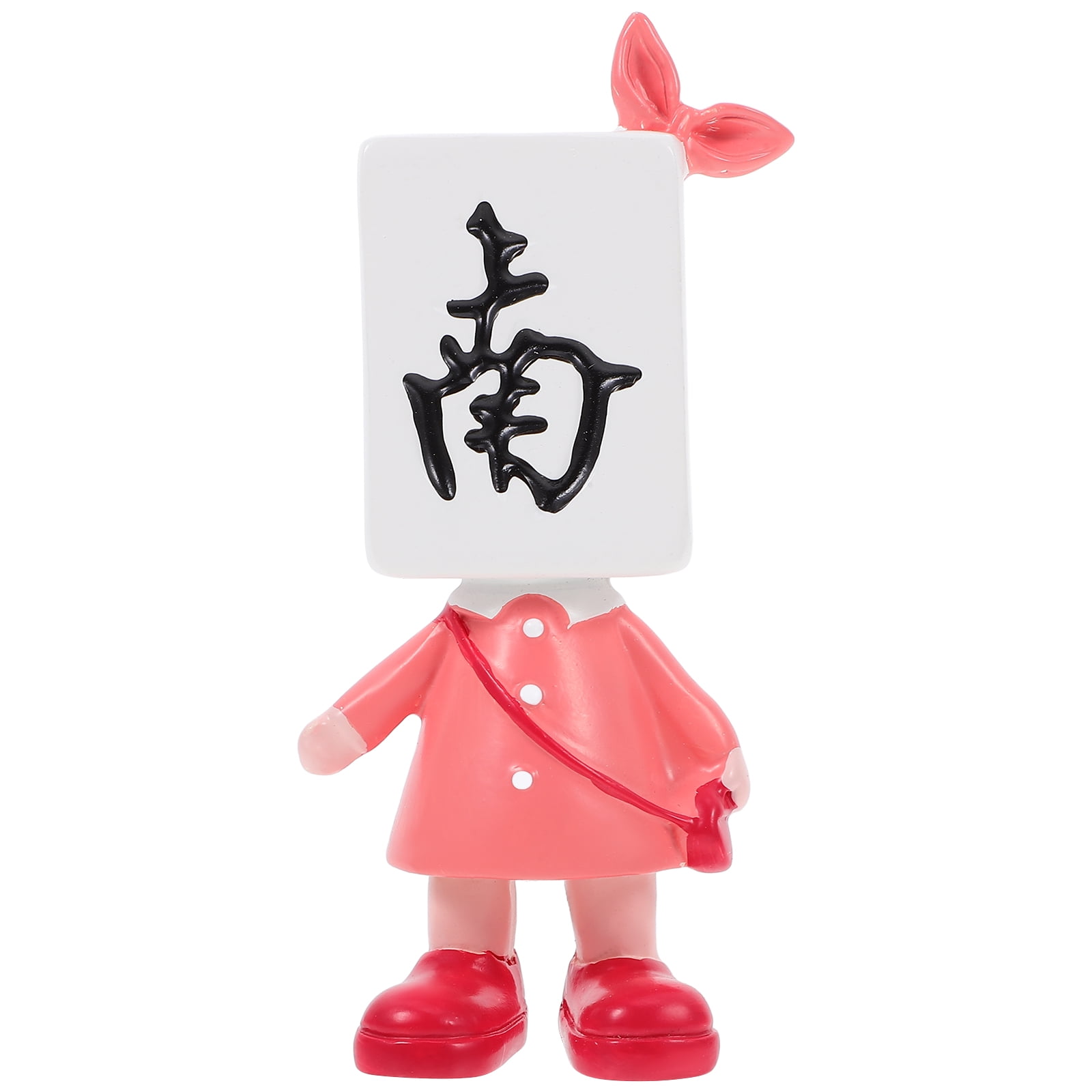 RENACLIPY Handcrafted Pink Resin Mahjong Figure Desktop Ornament ...