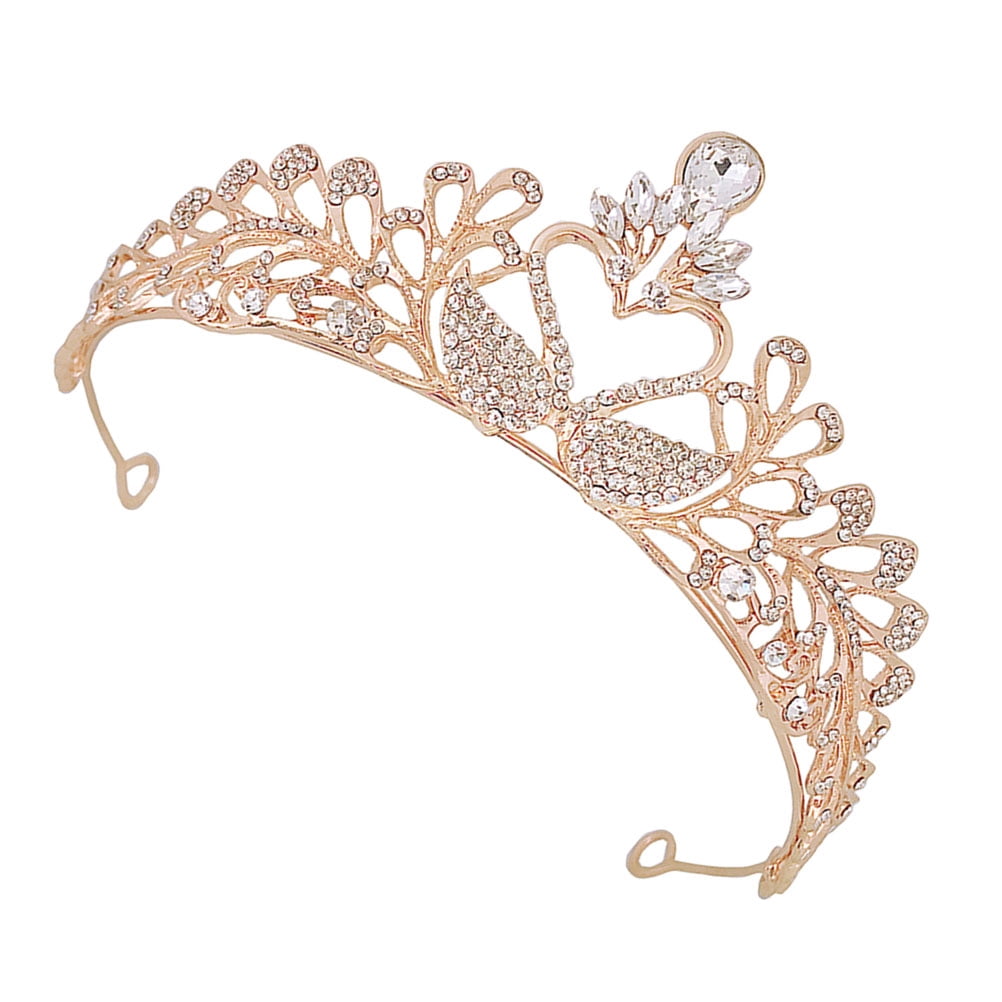 Zehuanyu Swan Tiara Wedding Decor Rhinestone Crown Premium Material ...