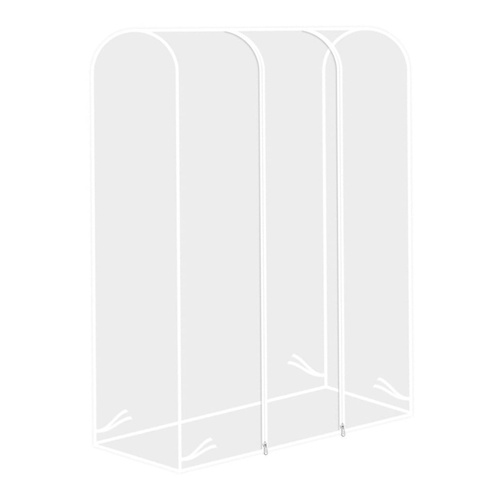 Zehuanyu Transparent Clothes Hanger Dust Cover Hanging Rack Racks White ...
