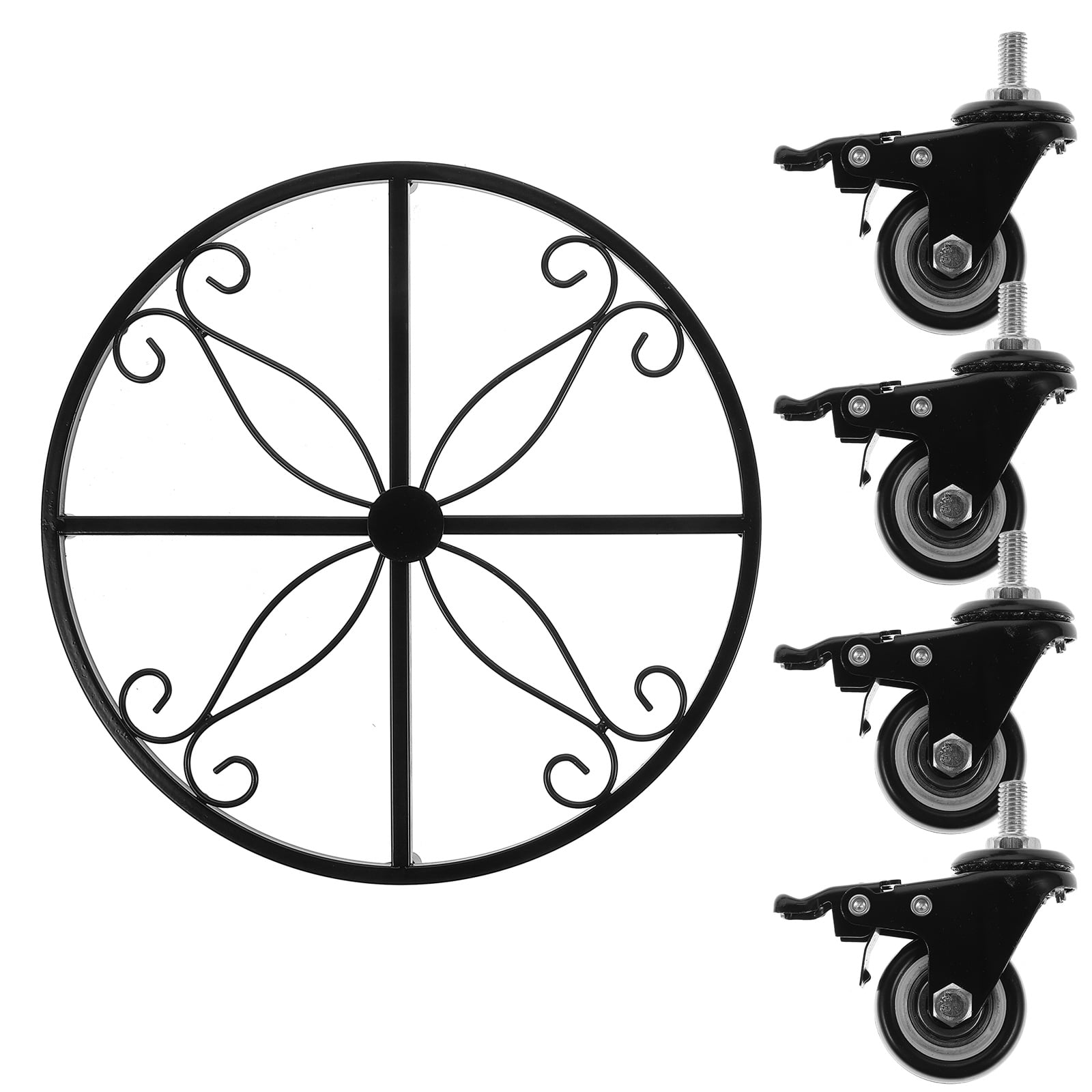 Zehuanyu Unicorn Iron Caster Movable Flower Stand Pot for Indoor ...