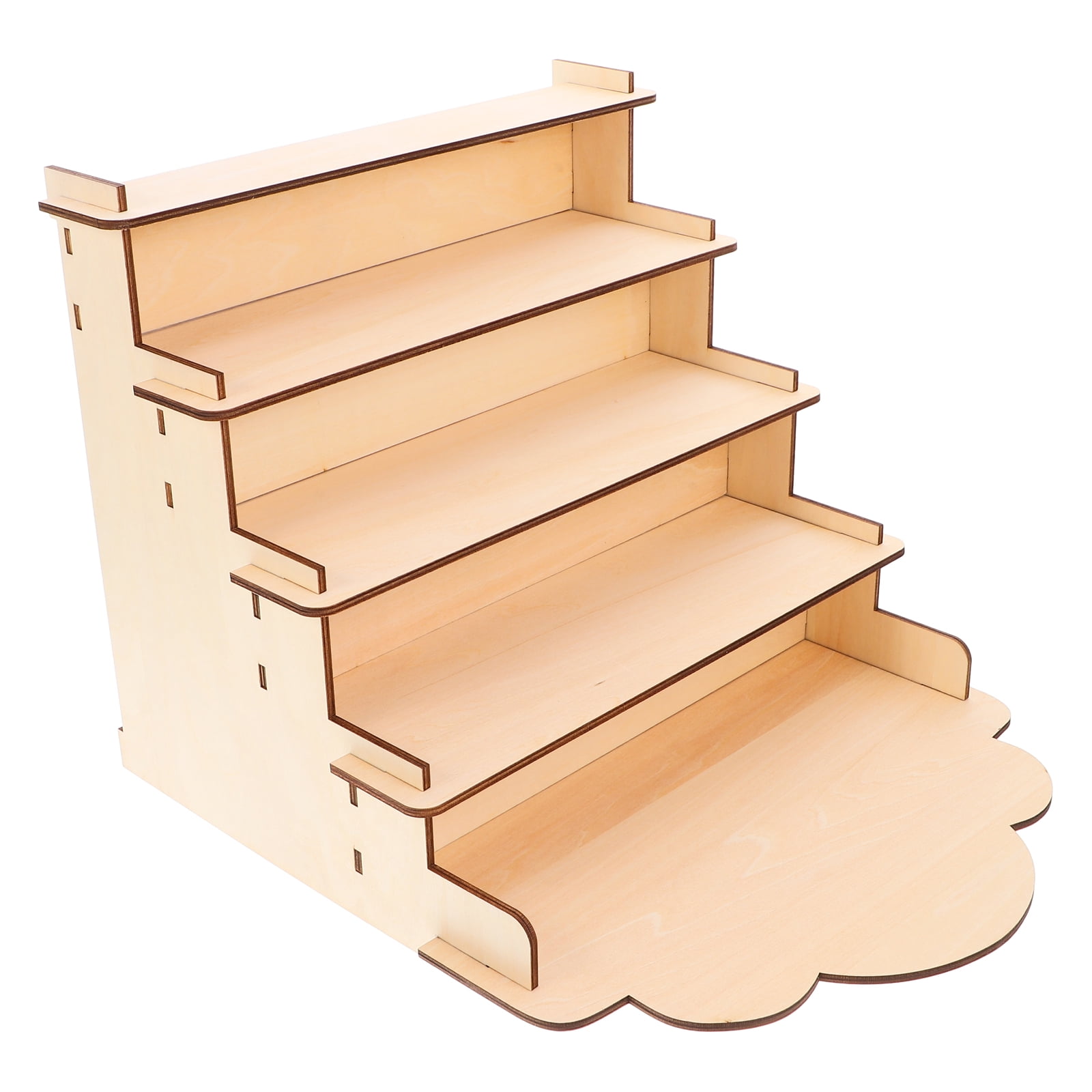 Hytrove Wood Tiered Display Stand Beige 1Pack 13.8X11.8X10.4In ...