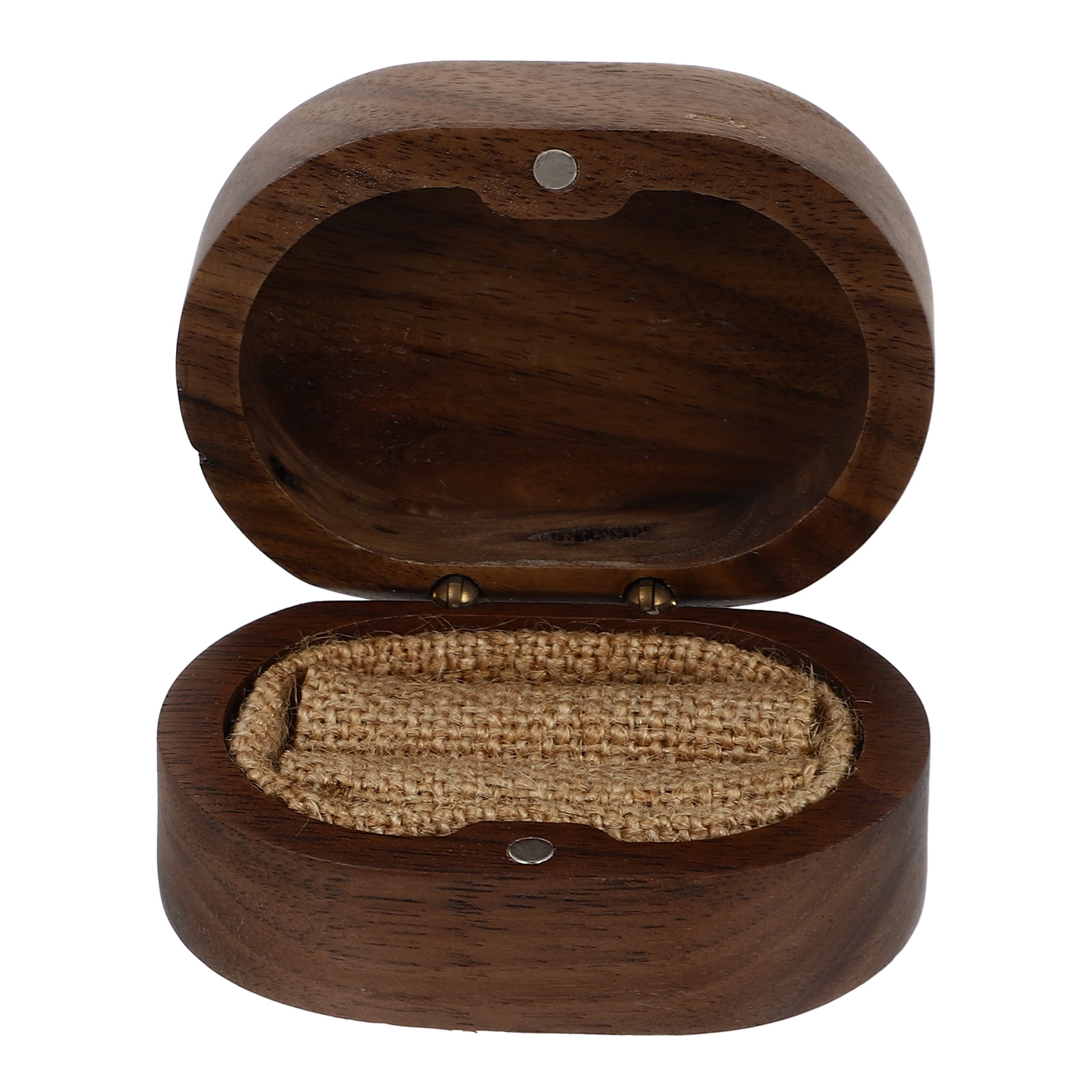 Zehuanyu Walnut Ring Box Jewelry Display Case Travel 7X5X3.5CM ...