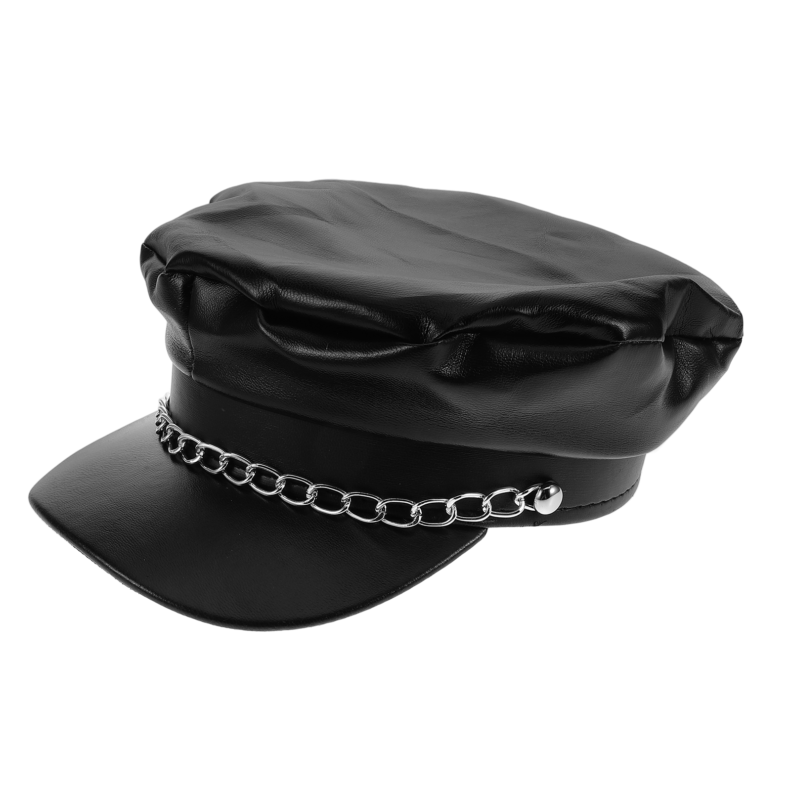 Zehuanyu Women Yacht Captain Sailor Hat PU Newsboy Cabbie Baker Boy ...