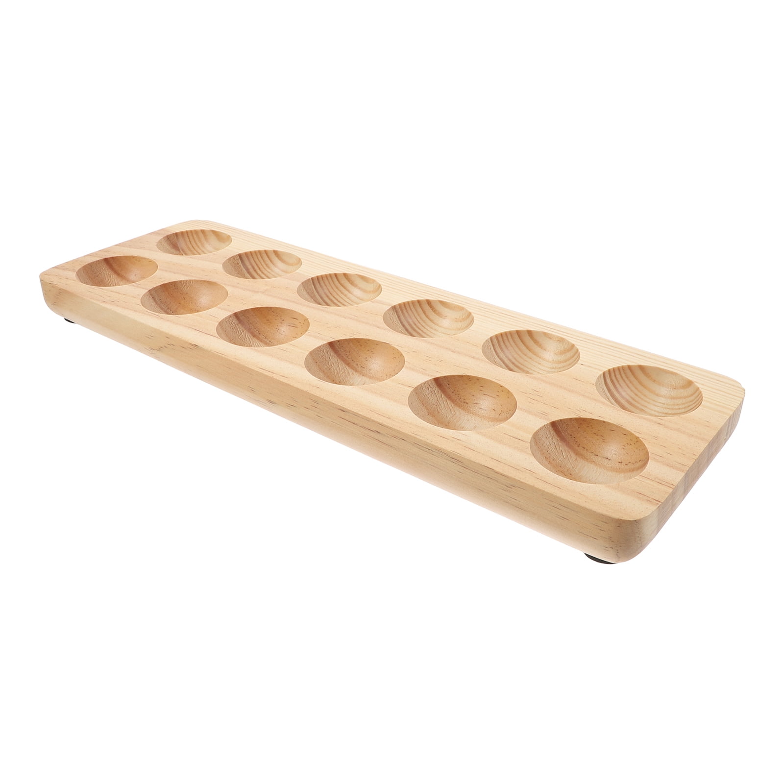 Zehuanyu Wood Egg Storage Box for Countertop 12 Holes Egg Plate ...